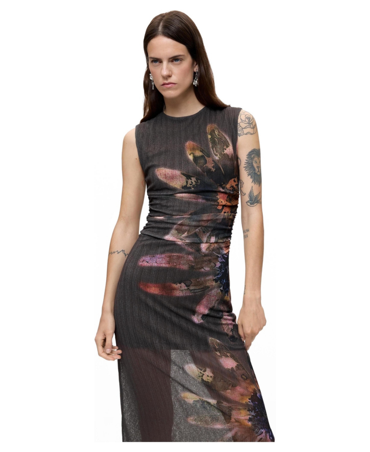 Click here for Desigual Womens Printed knit dress - Gray prices