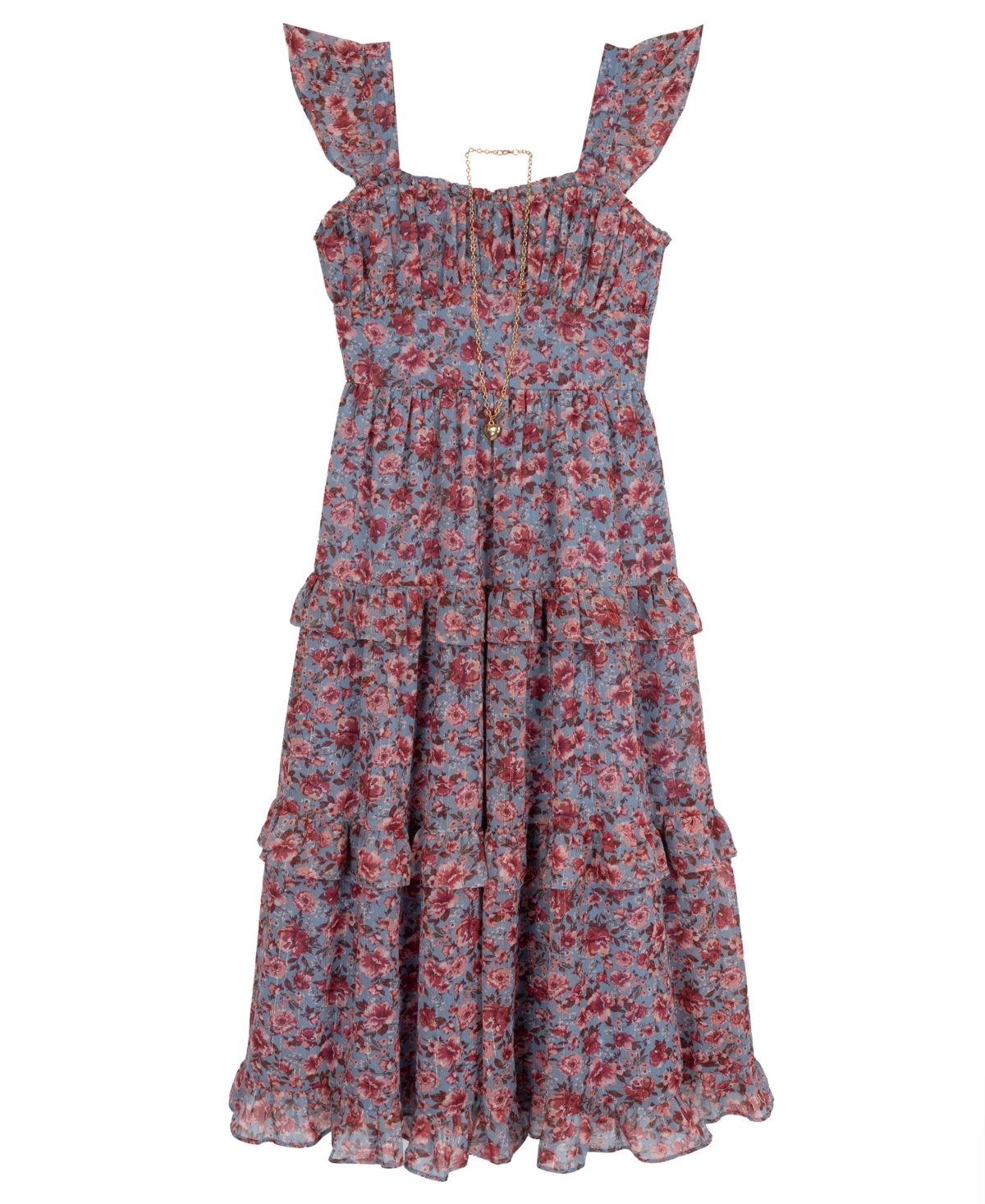 Click here for Rare Editions Girls 7-16 Printed Floral Lurex Chif... prices