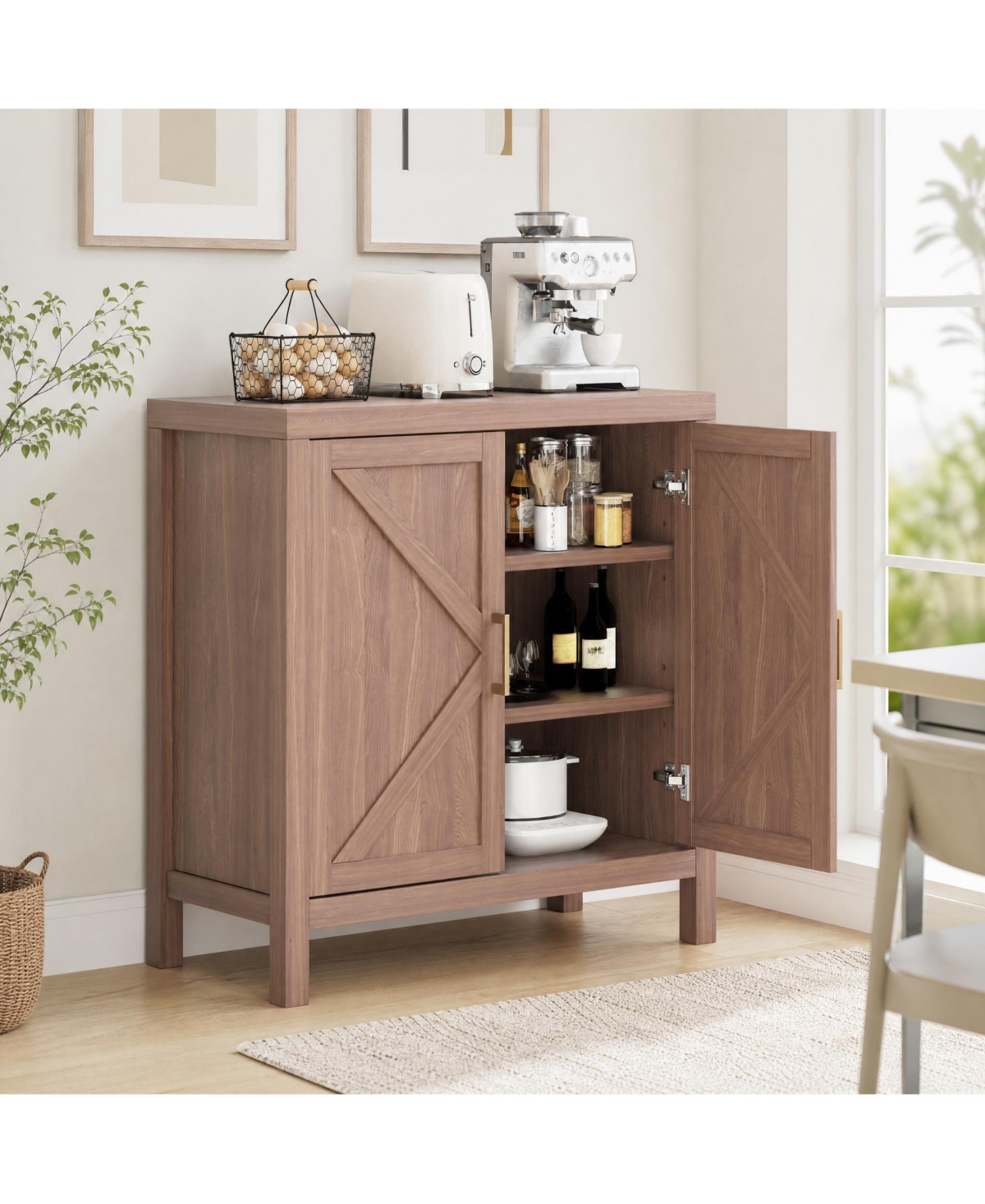 Click here for Homfan Double Door Storage Cabinet with Classic X-... prices