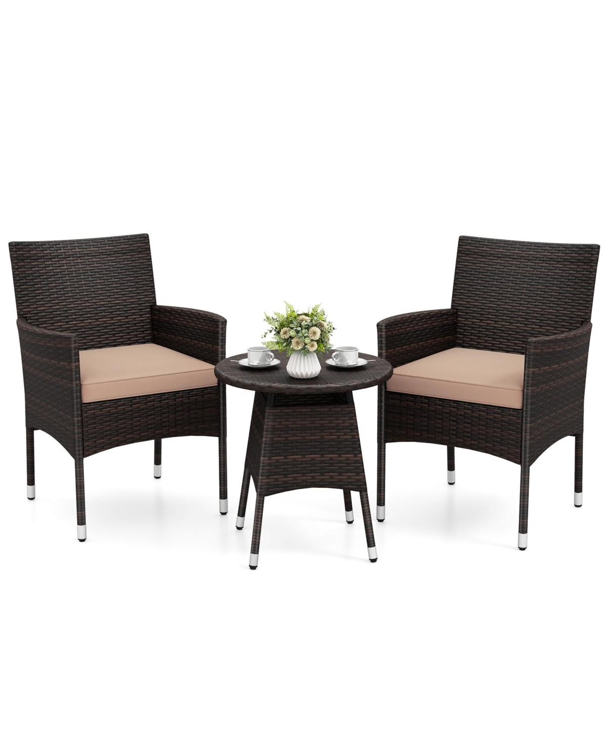 Click here for Gymax Set of 3 Patio Furniture Set Hand-Woven Pe W... prices