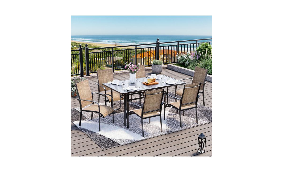 Click here for Erommy 7 Piece Patio Dining Set  Outdoor Dining Ta... prices