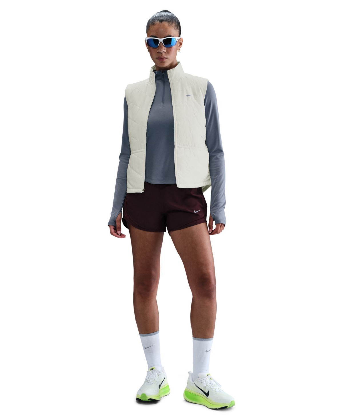 Click here for Nike Swift Womens Therma-fit Running Vest - Sail/R... prices