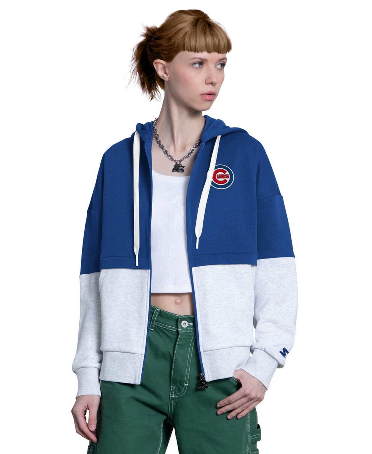 Click here for Starter Womens Royal/Heather Gray Chicago Cubs Wis... prices