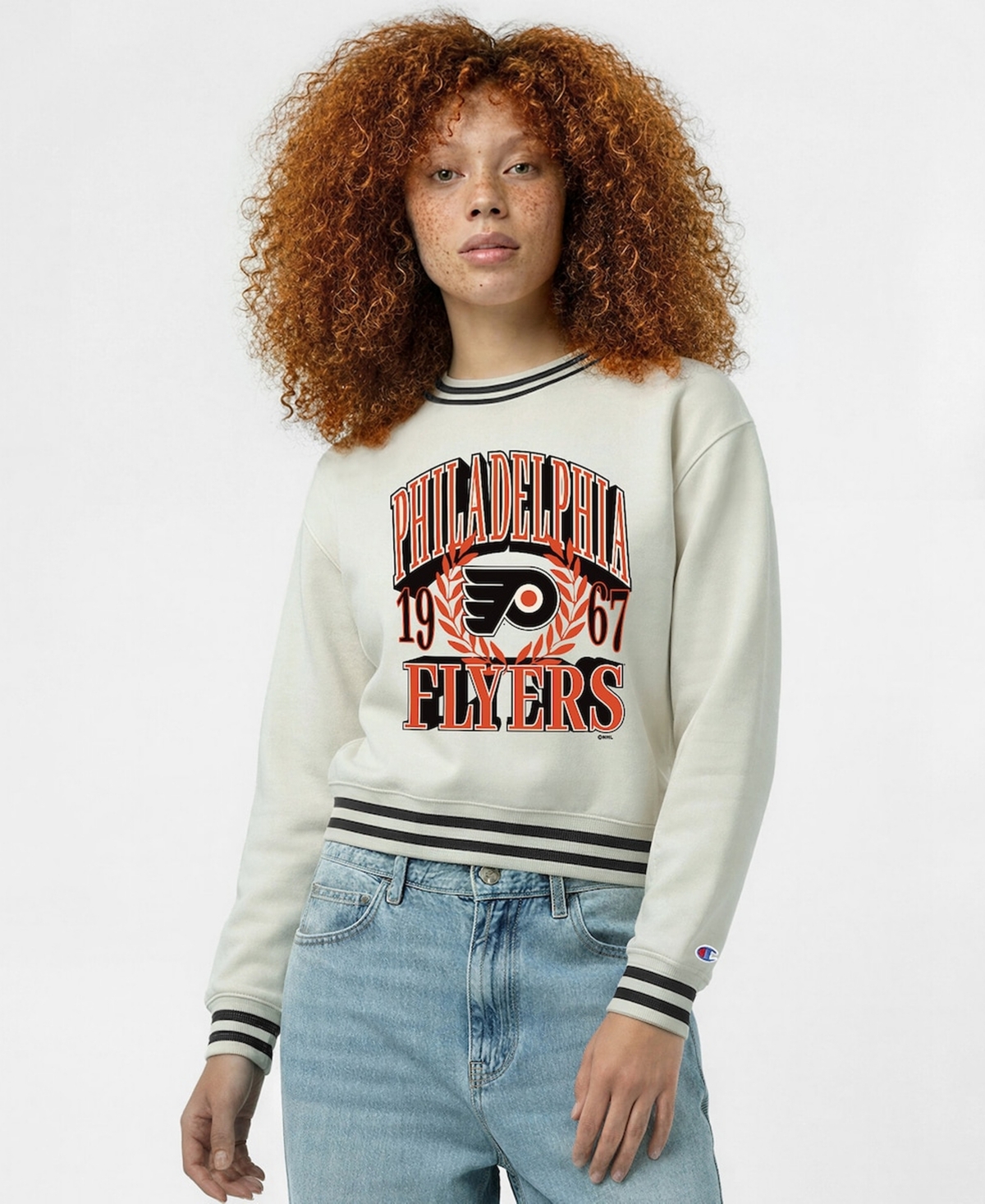 Click here for Champion Womens Cream Philadelphia Flyers Bold Lau... prices