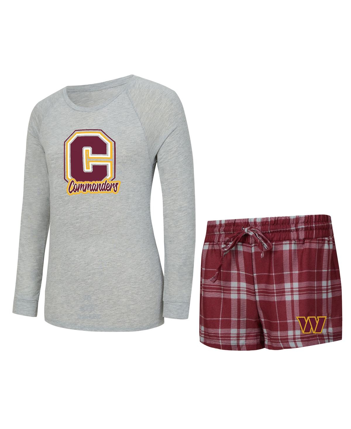 Click here for Concepts Sport Womens Heather Gray/Burgundy Washin... prices