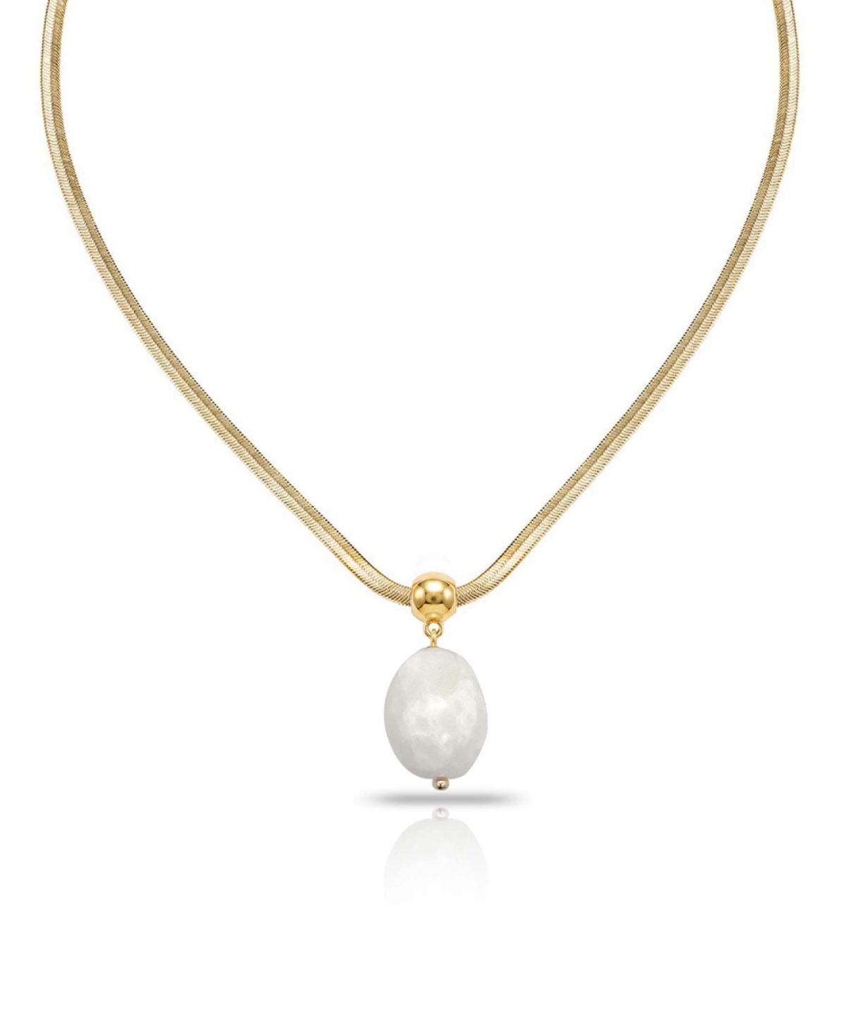 Click here for Ettika Gold-Plated Bone Pendant Snake Chain Neckla... prices
