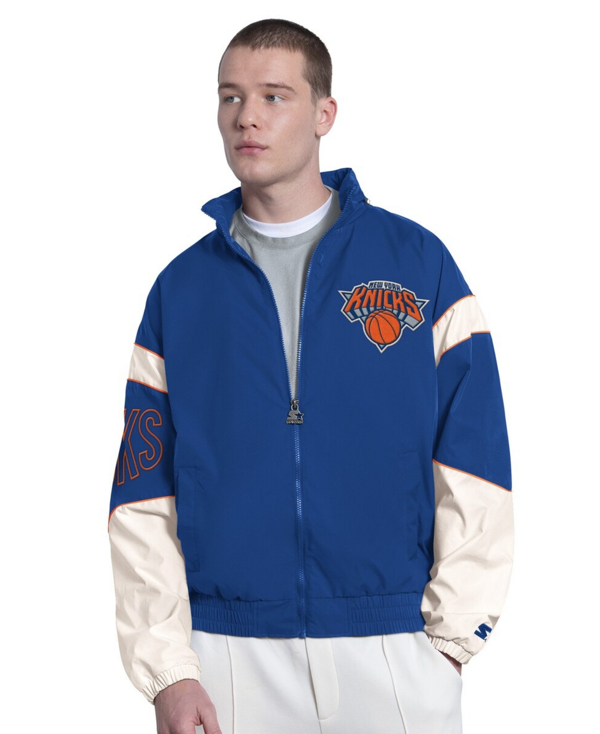 Click here for Starter Mens Royal New York Knicks The Gust Full-Z... prices