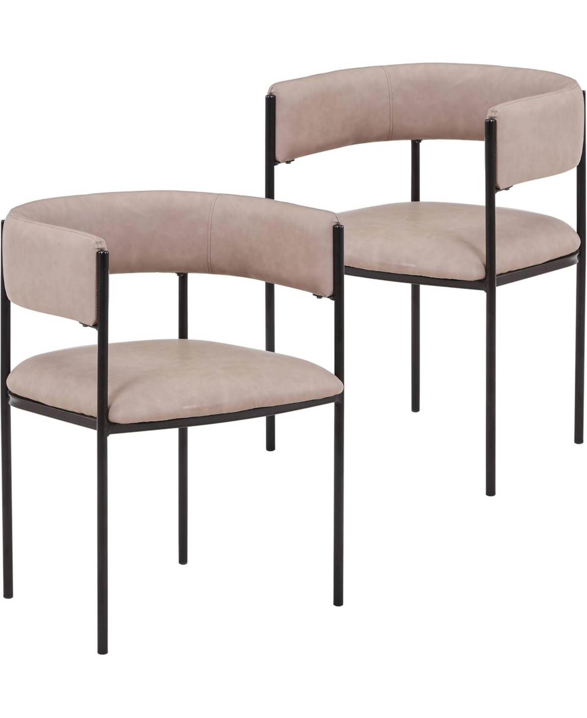 Click here for LeisureMod Cyril Modern Leather Dining Chair Set o... prices