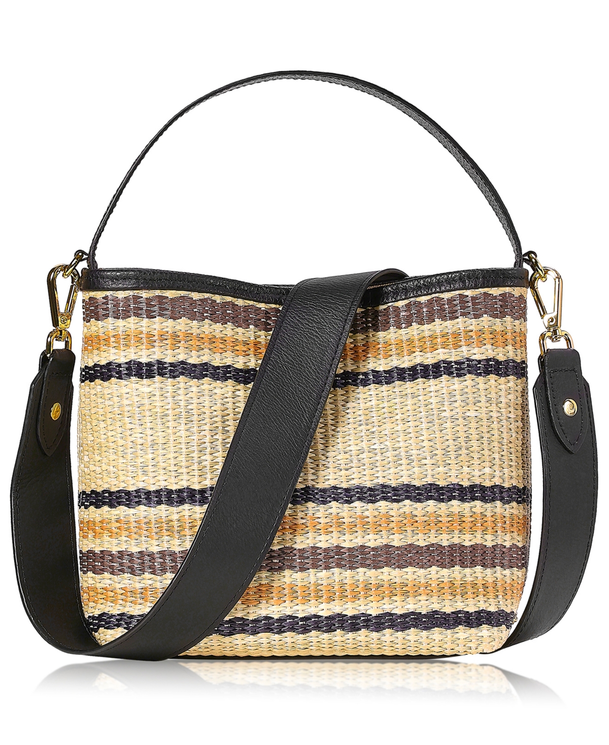 Click here for GiGi New York Tate Raffia Small Bucket Handbag - N... prices