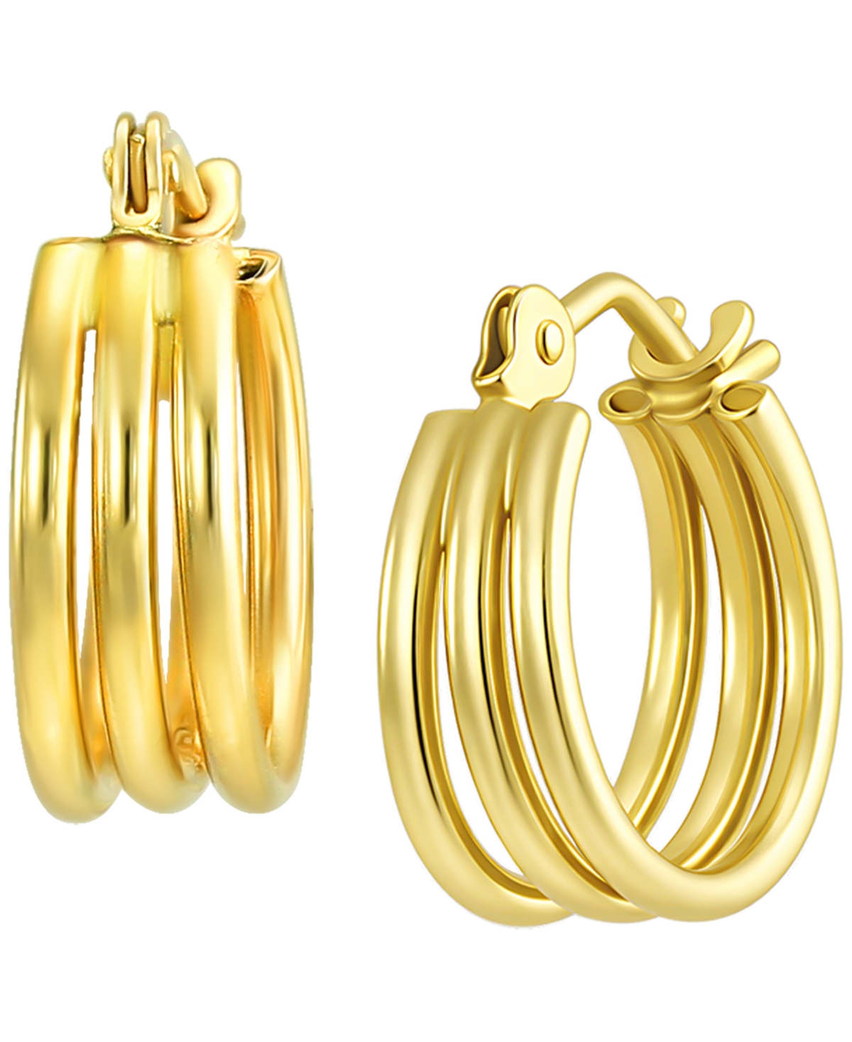 Click here for Macys Three-Row Huggie Hoop Earrings in 10k Yellow... prices