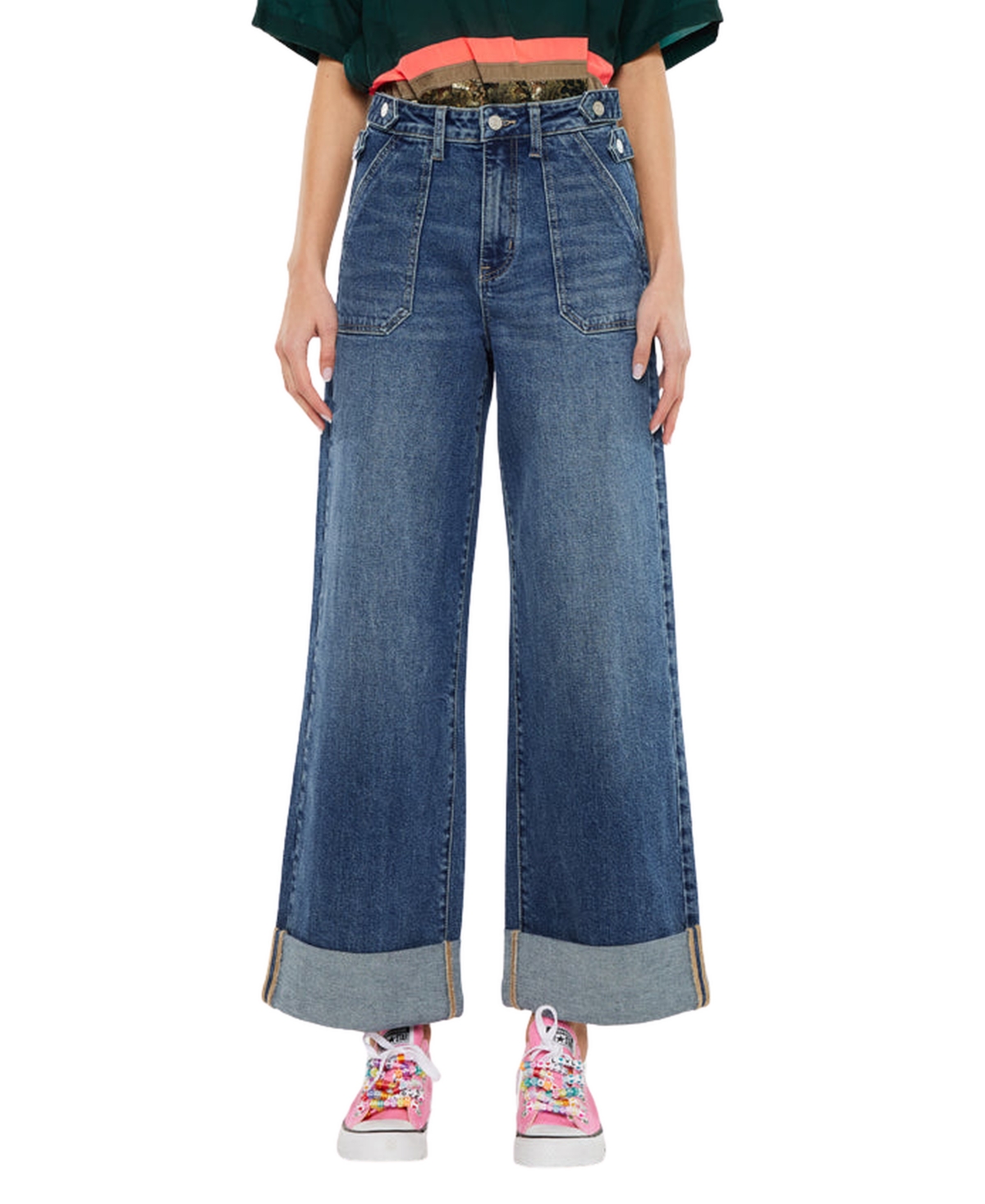 Click here for KanCan Womens Haylee Ultra High Rise 90s Wide Leg... prices