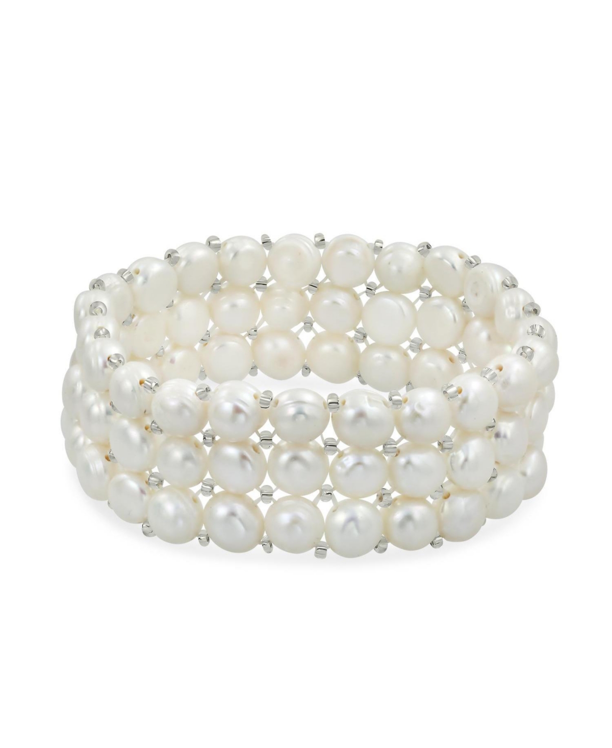 Click here for Bling Jewelry Triple Strand Wide White Button Styl... prices