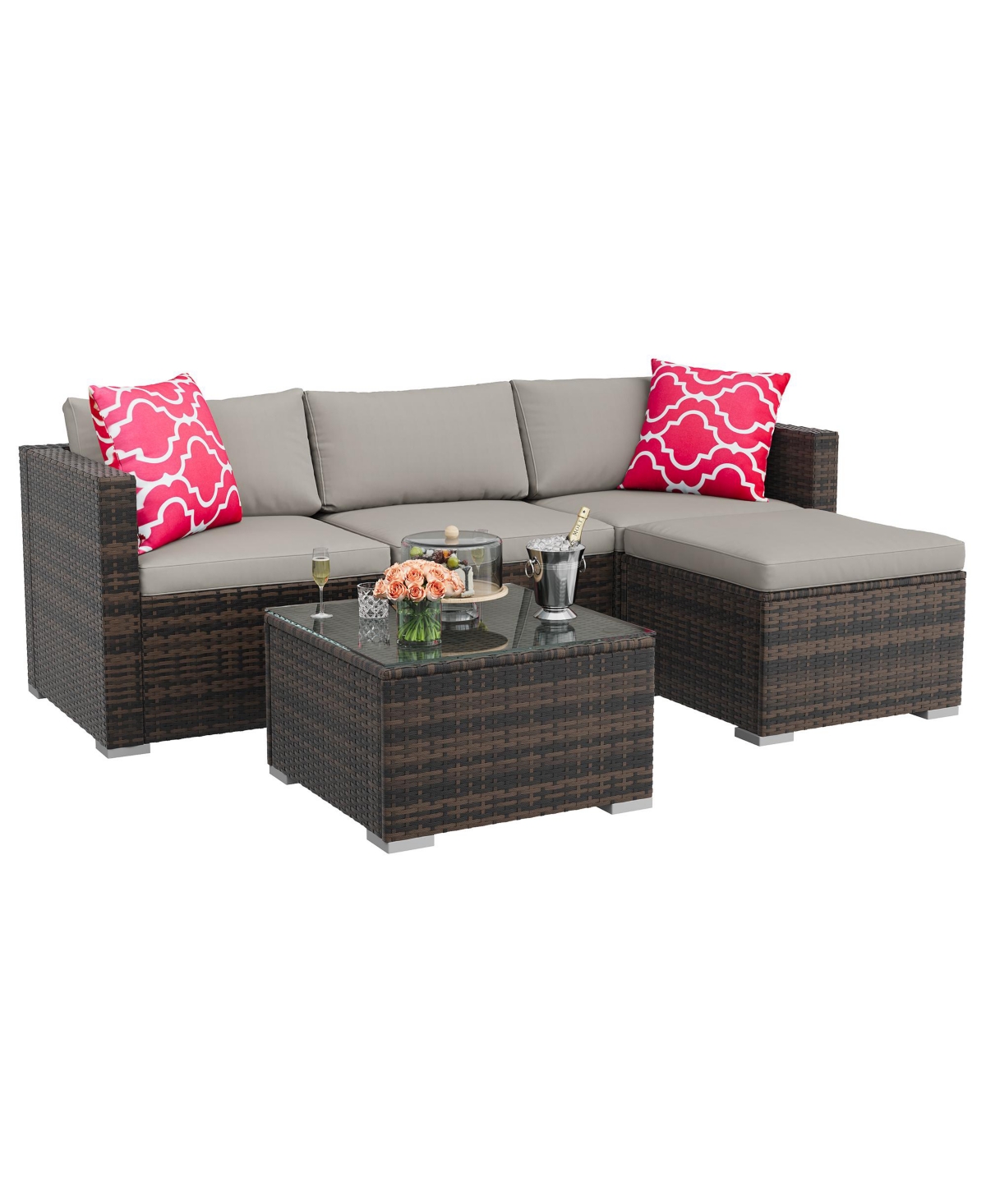Click here for homfan Outdoor Patio Furniture Set with Modular Wi... prices