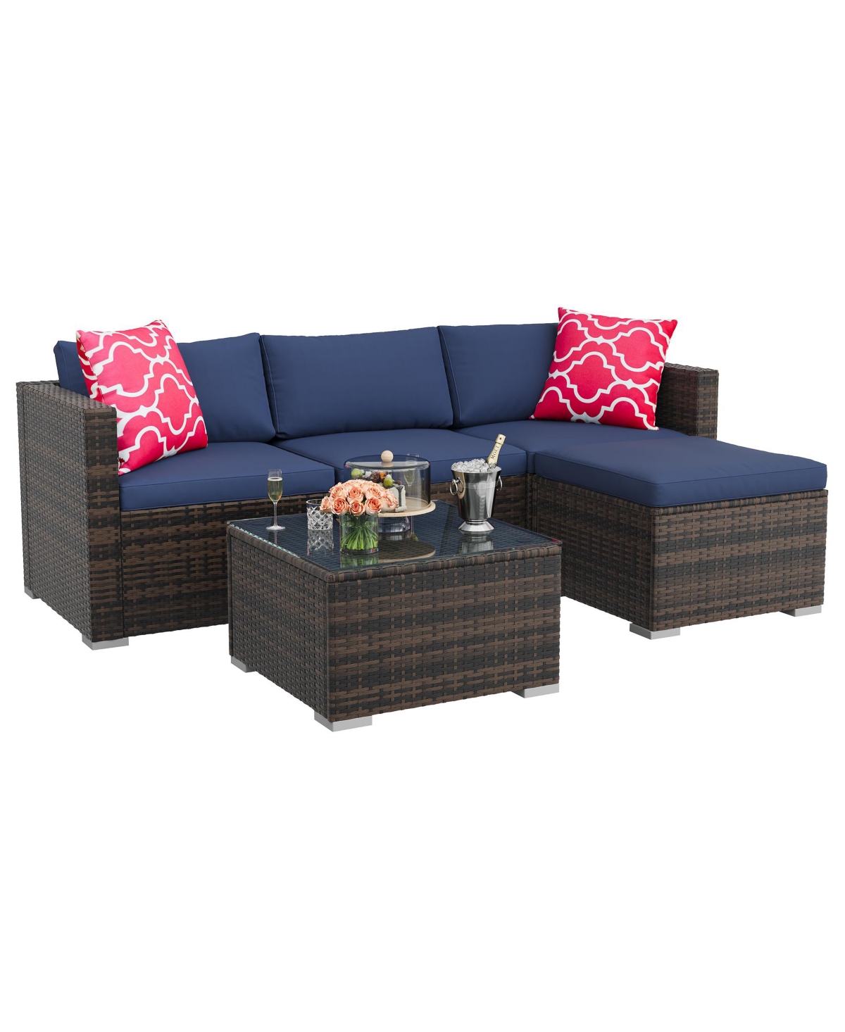 Click here for homfan Outdoor Patio Furniture Set with Modular Wi... prices