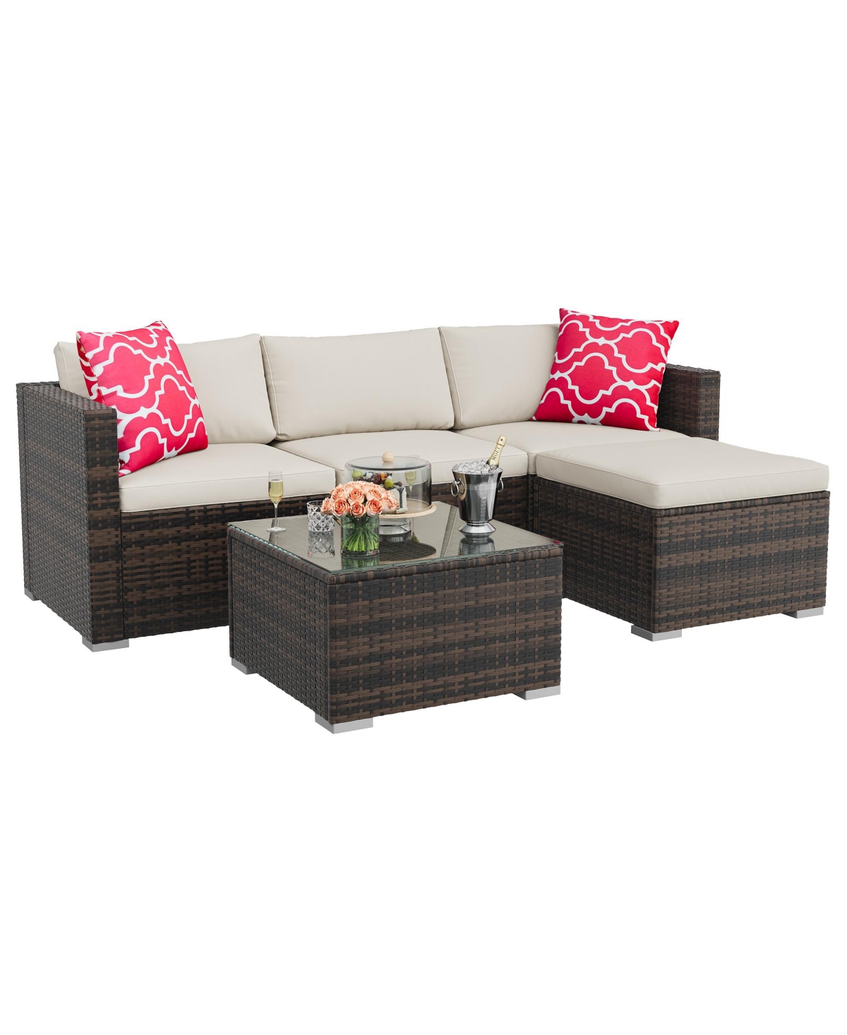 Click here for homfan Outdoor Patio Furniture Set with Modular Wi... prices