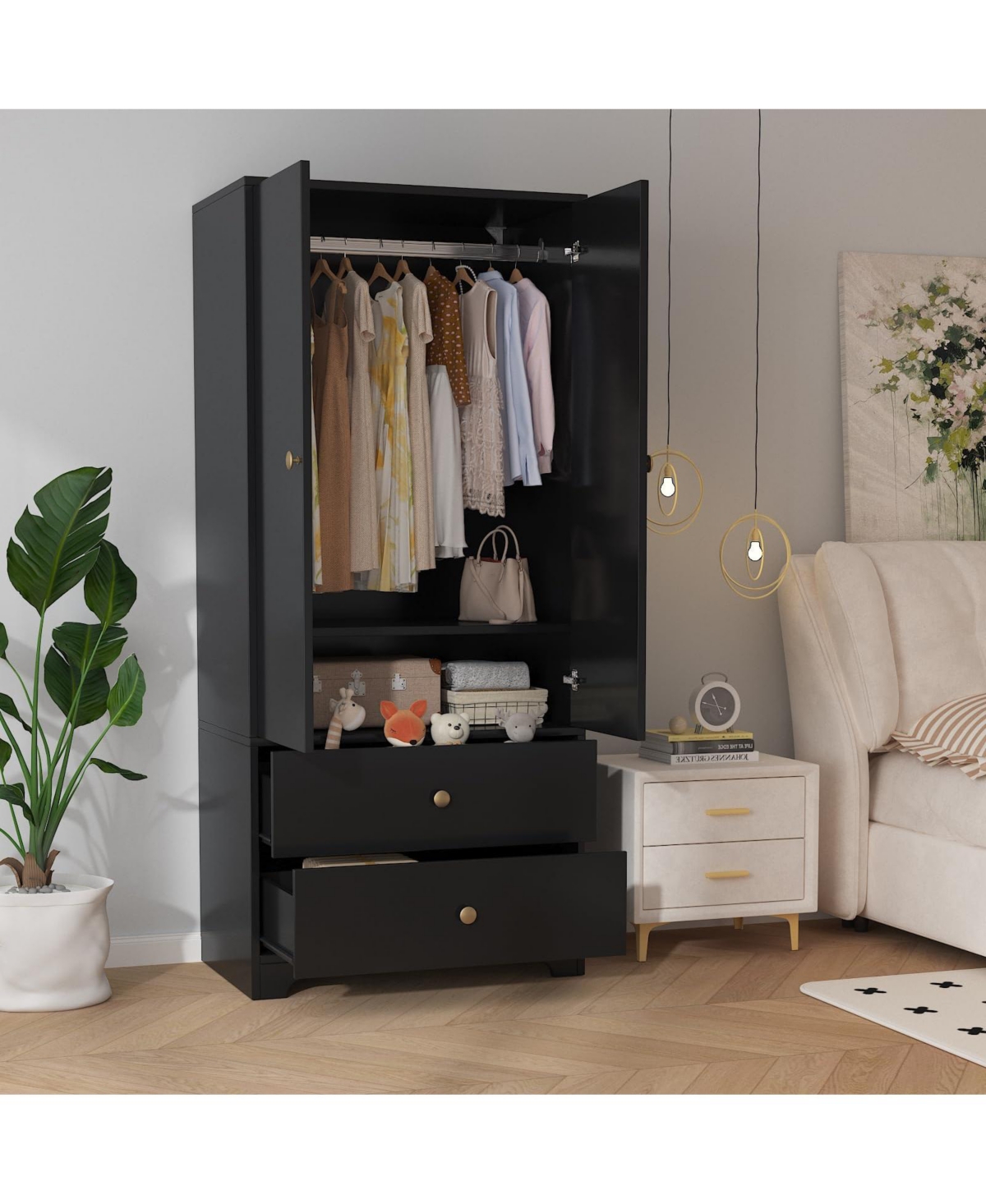 Click here for gaomon 71 Inch Wood Armoire Wardrobe Closet  2 Doo... prices