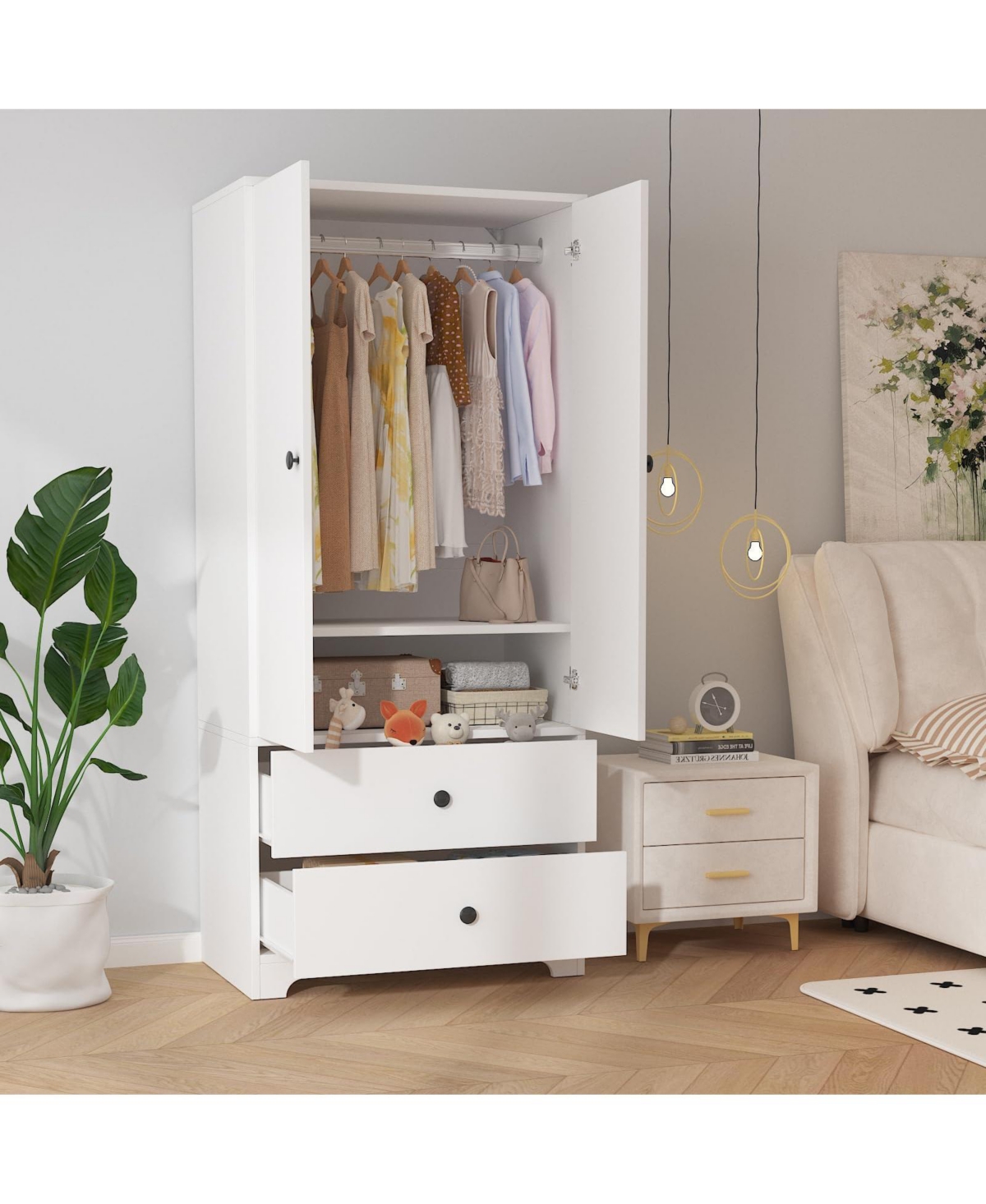Click here for gaomon 71 Inch Wood Armoire Wardrobe Closet  2 Doo... prices
