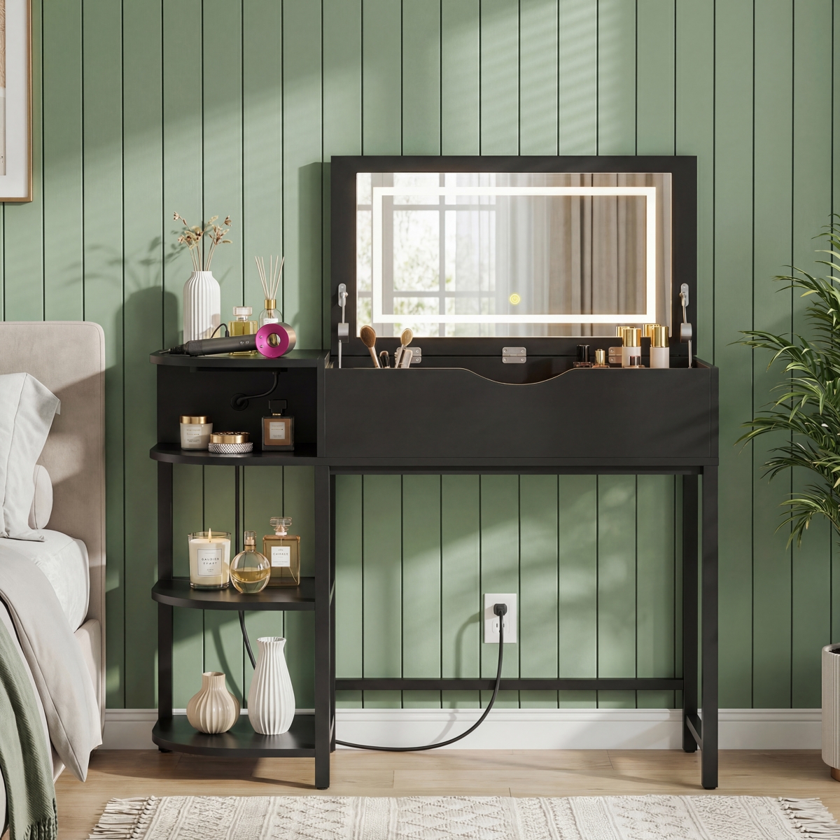Click here for Aheaplus Flip-Top Makeup Dressing Table with mirro... prices