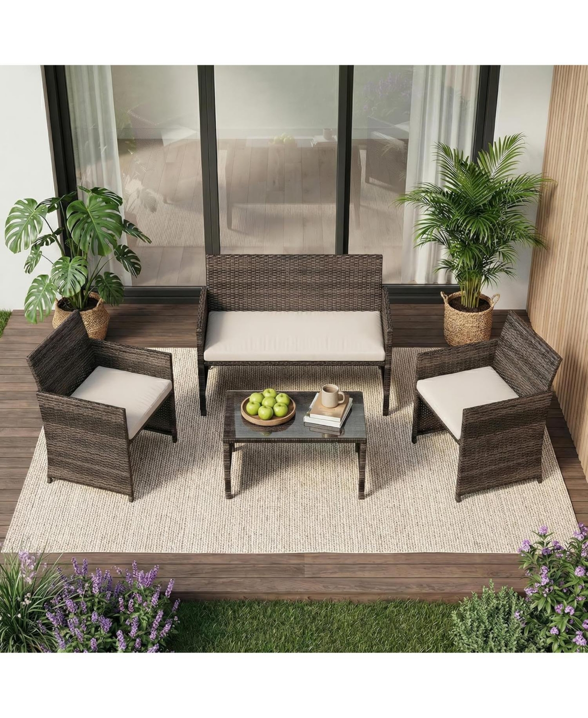 Click here for gaomon Adults Patio Furniture Set  Iron Wicker Out... prices