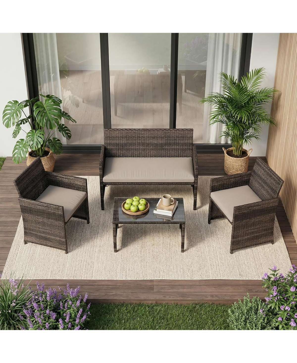 Click here for gaomon Adults Patio Furniture Set  Iron Wicker Out... prices