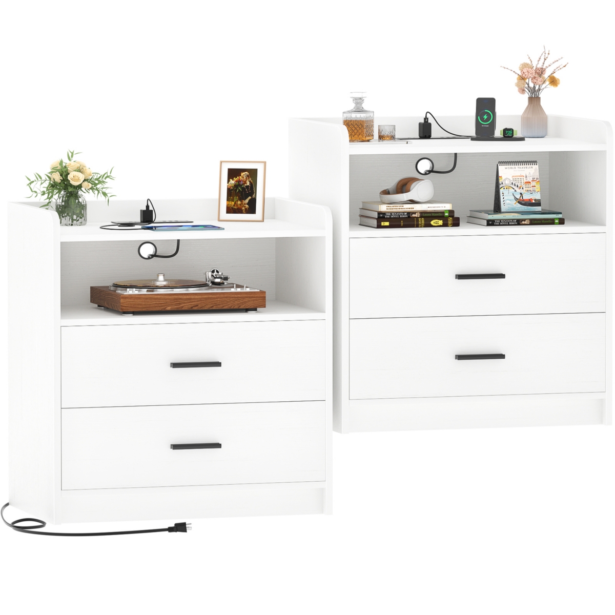 Click here for Aheaplus Nightstand with Charging Station  Sofa Si... prices