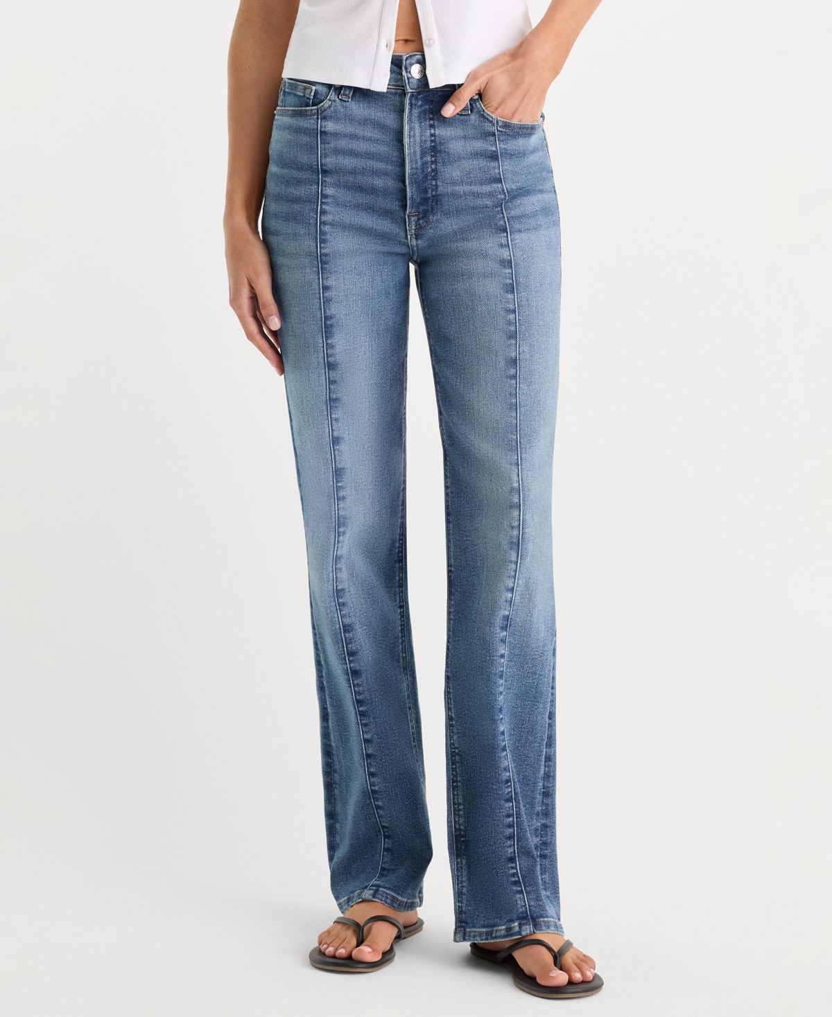 Click here for Good American Womens Super High Straight Jeans - I... prices