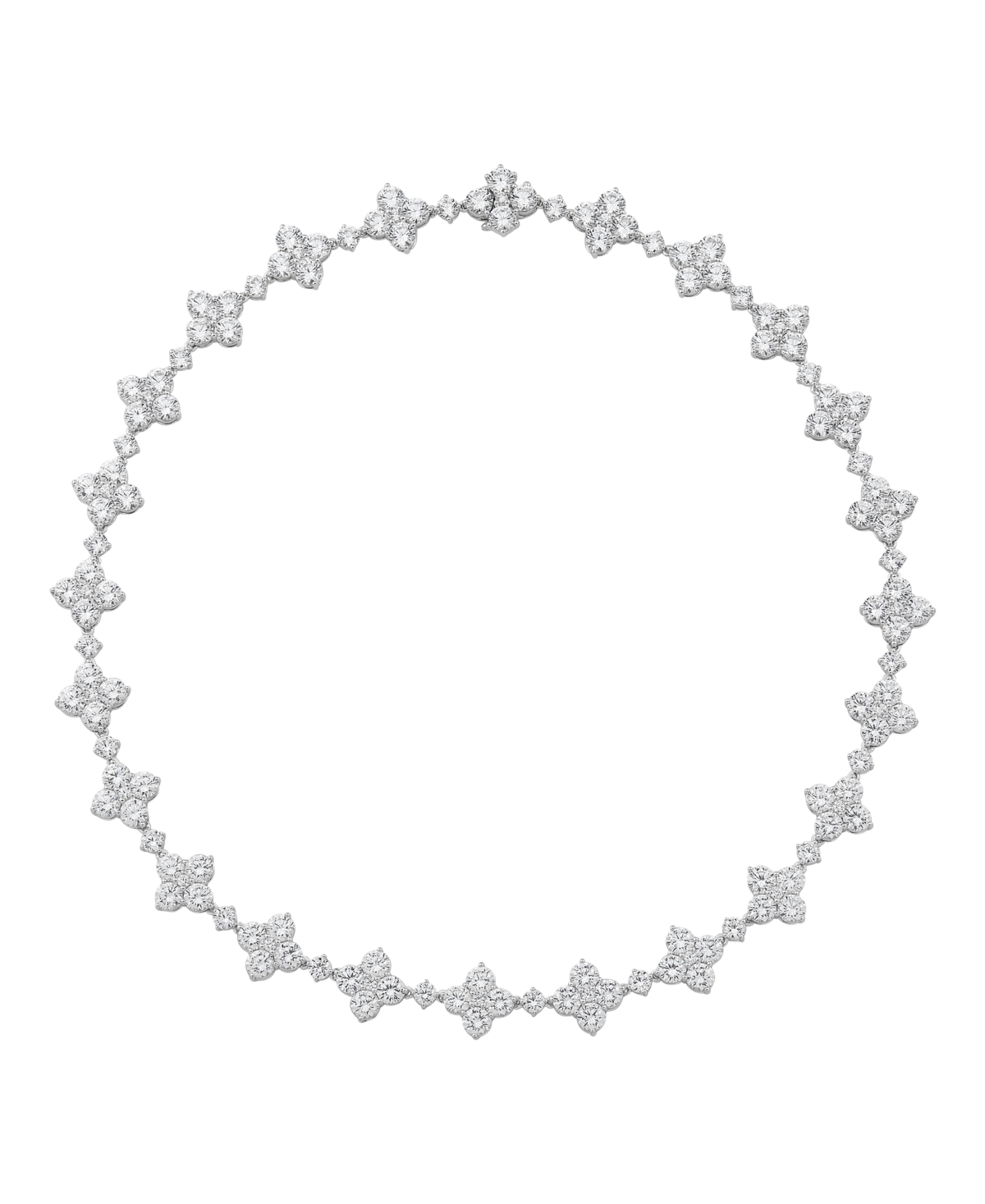 Click here for Arabella White Cubic Zirconia Flower Necklace (96-... prices