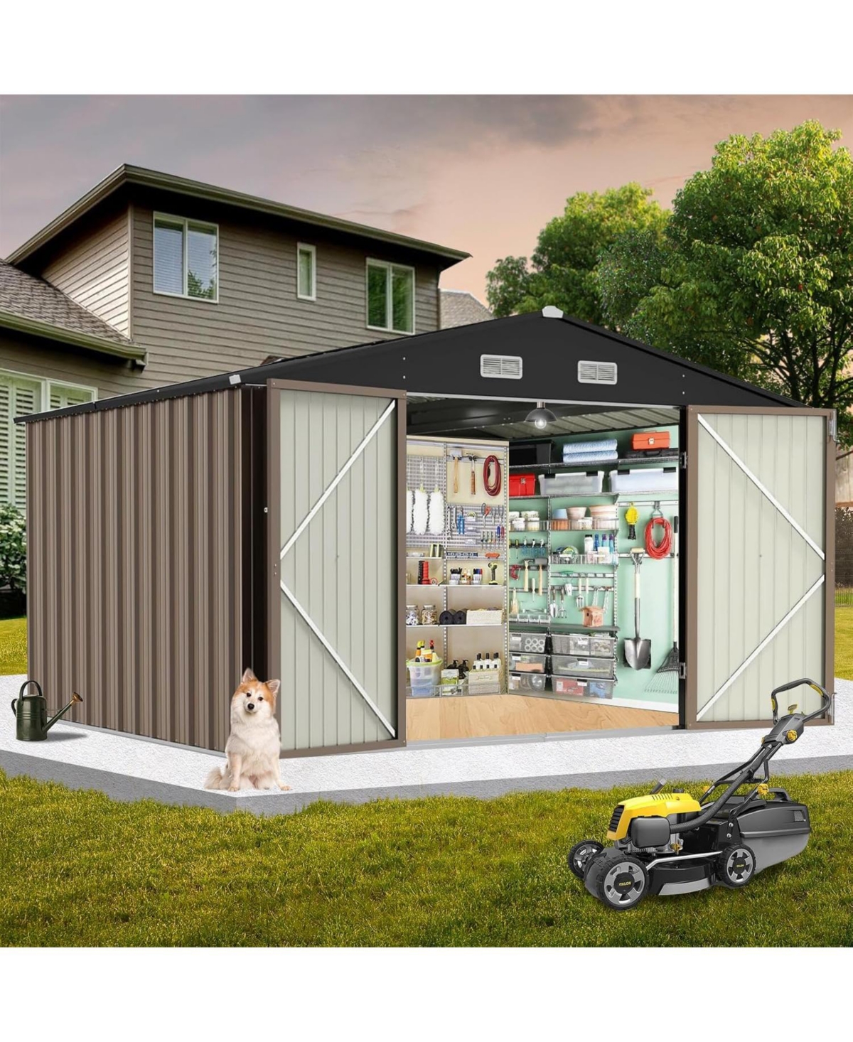 Click here for gaomon 10x8 feet Outdoor Storage Shed  Large Steel... prices