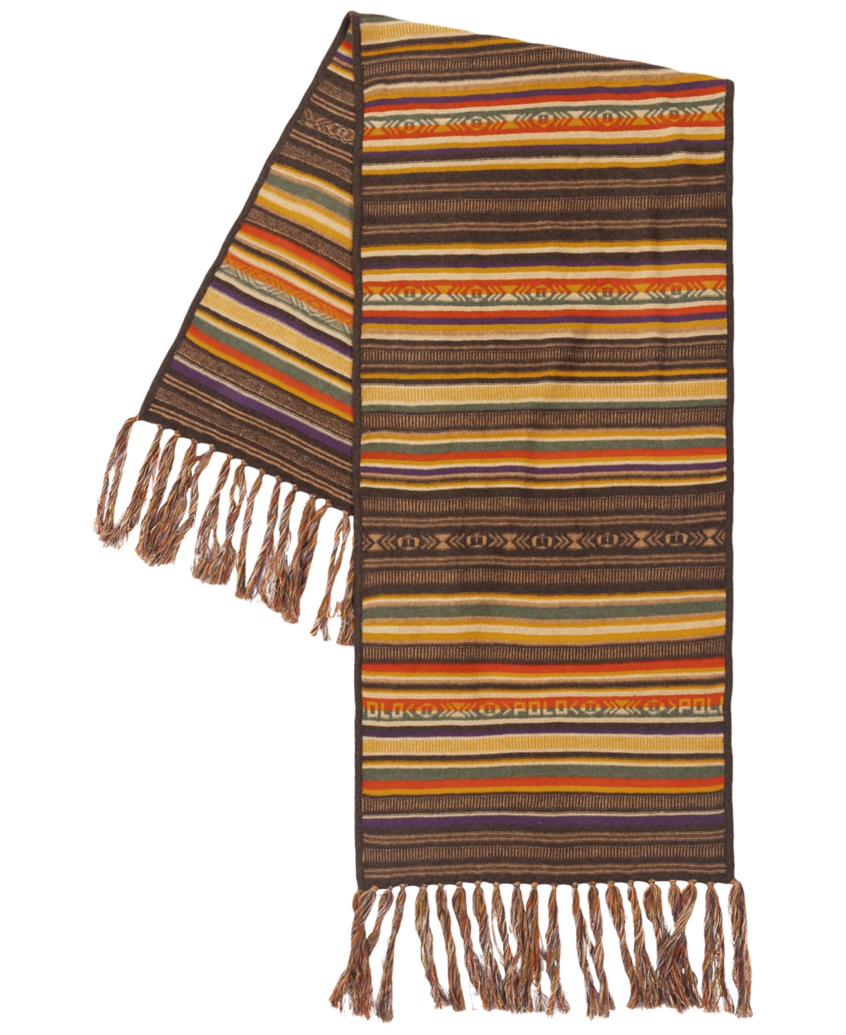 Click here for Polo Ralph Lauren Mens Textural Stripe Scarf - Bro... prices