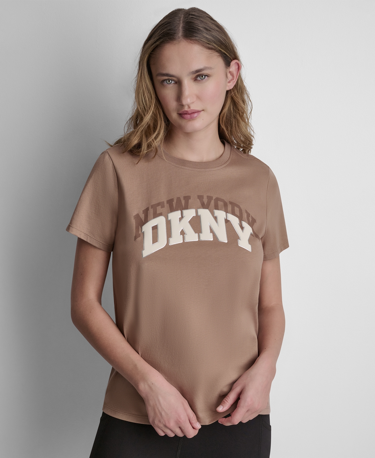Click here for Dkny Sport Womens Varsity Logo Crewneck T-Shirt -... prices