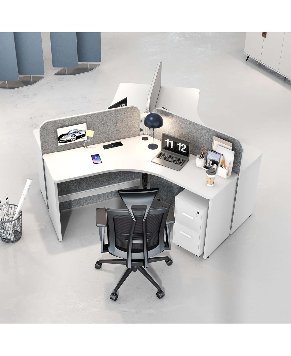 Click here for Logicfox 3 Person Office Cubicle Desk Workstation... prices