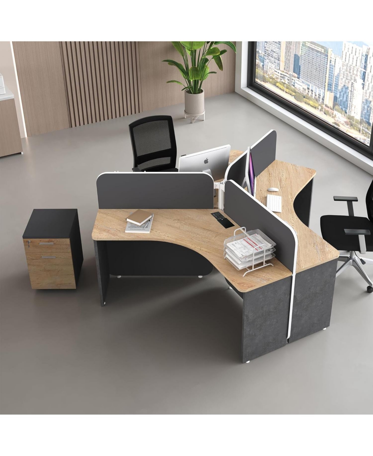 Click here for Logicfox 3 Person Office Cubicle Desk Workstation... prices