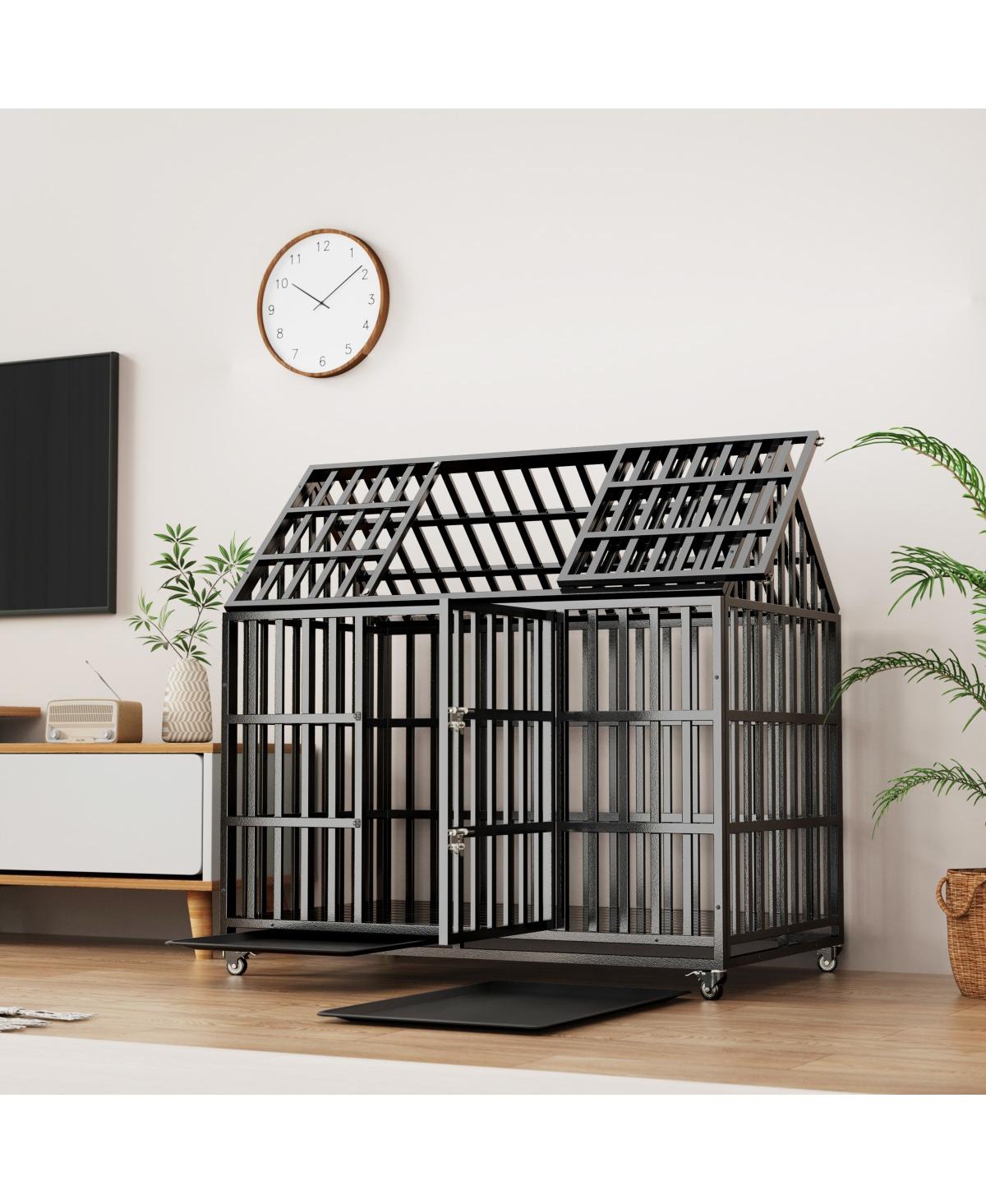 Click here for 6thdruple Heavy Duty Dog House Crate Large Black M... prices