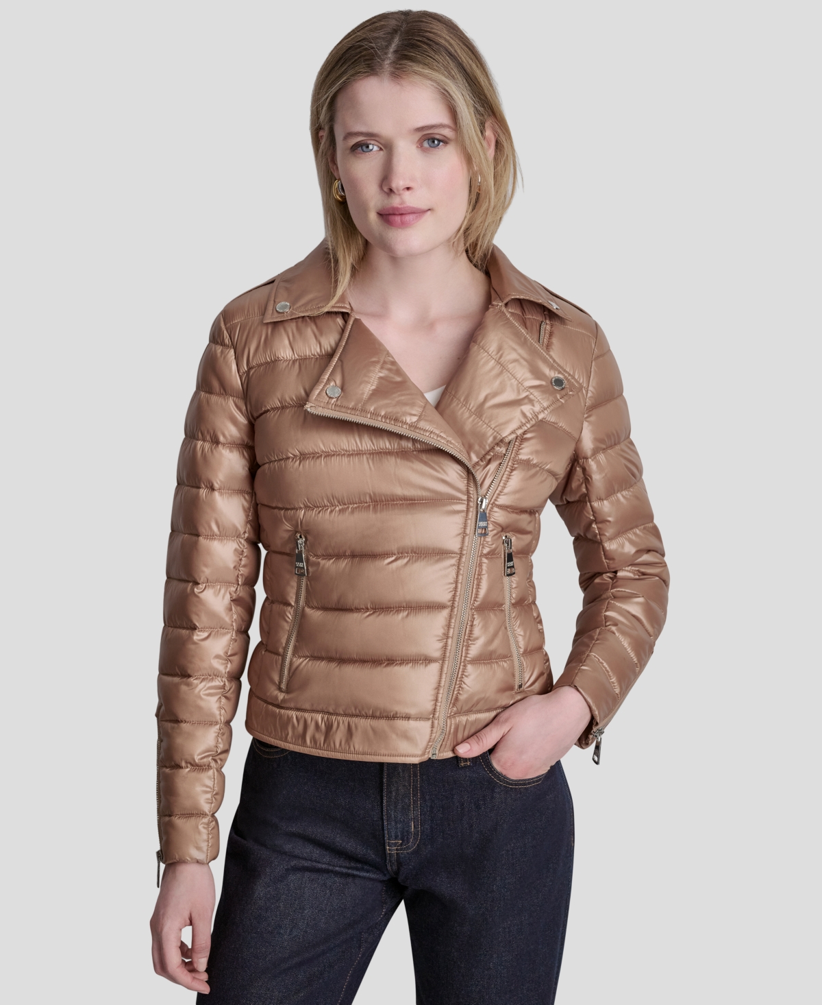 Click here for Dkny Jeans Womens Moto Style Lightweight Puffer Ja... prices