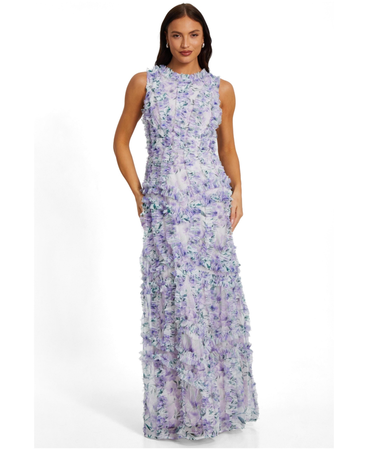 Click here for Quiz Womens Frill Maxi Dress - Cream prices