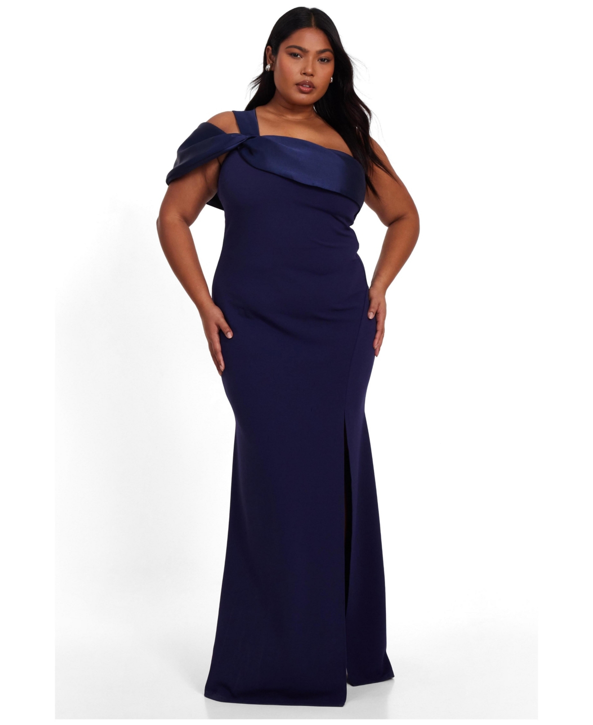 Click here for Quiz Womens Satin One Shoulder Maxi Dress - Navy prices