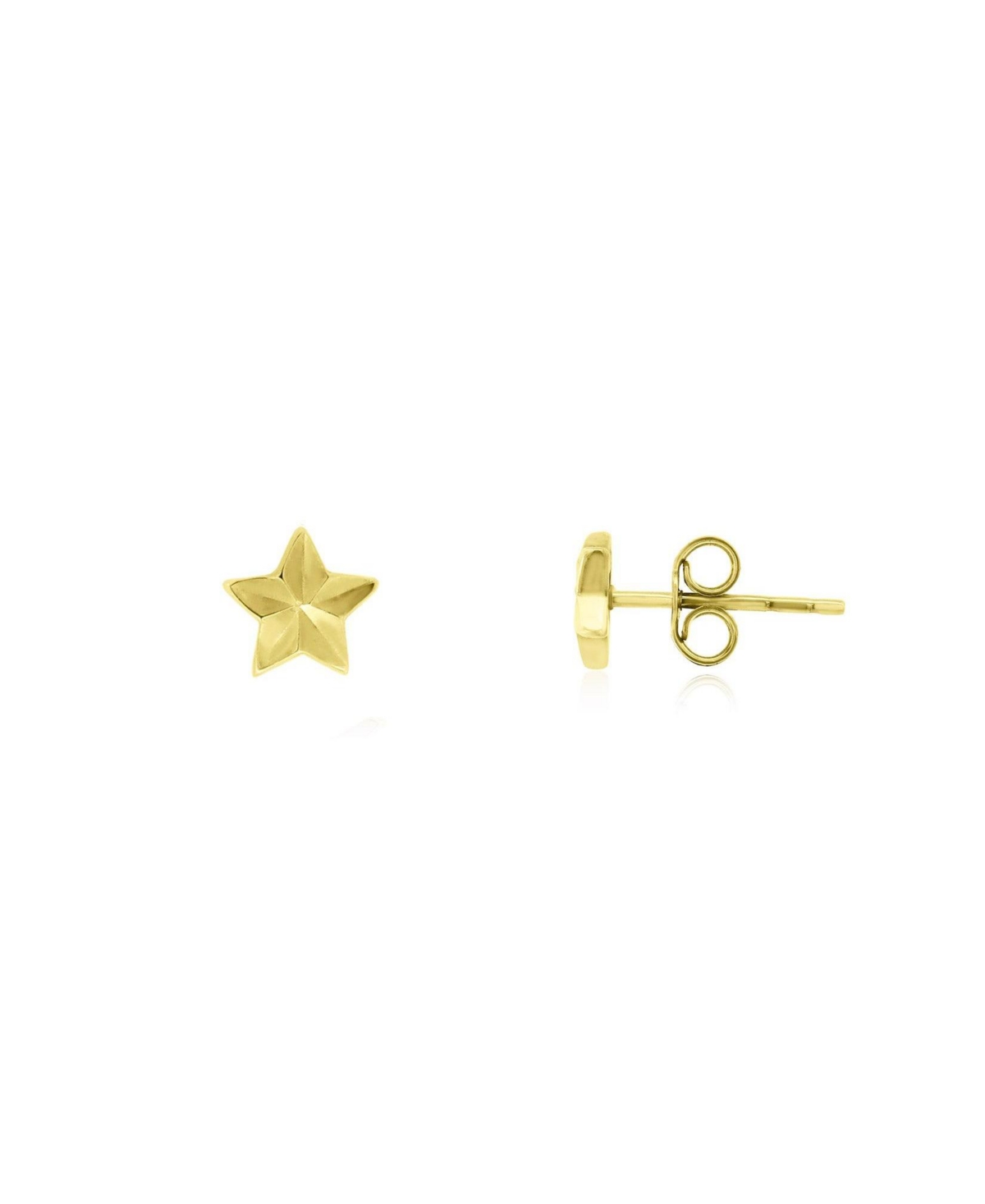 Click here for The Lovery Fluted Puffy Star Stud Earrings 14K Yel... prices