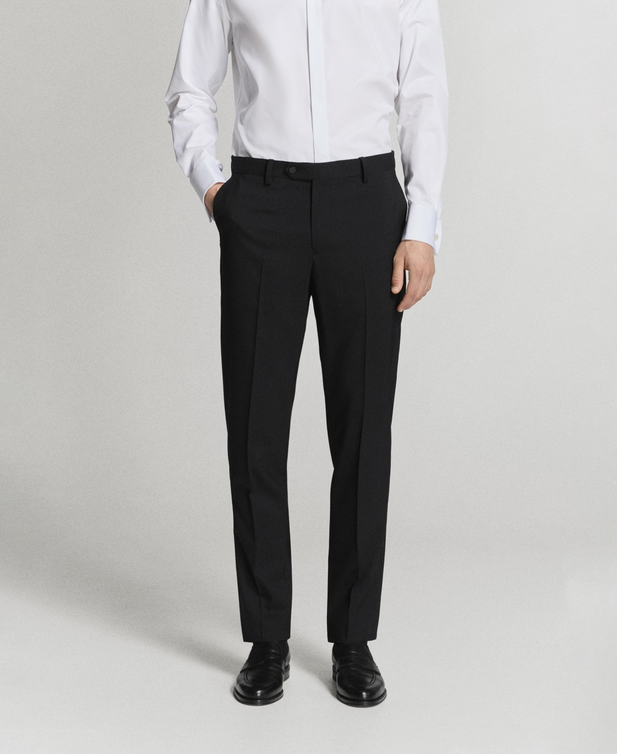 Click here for Mango Mens Slim-Fit Tuxedo Suit Pants - Black prices