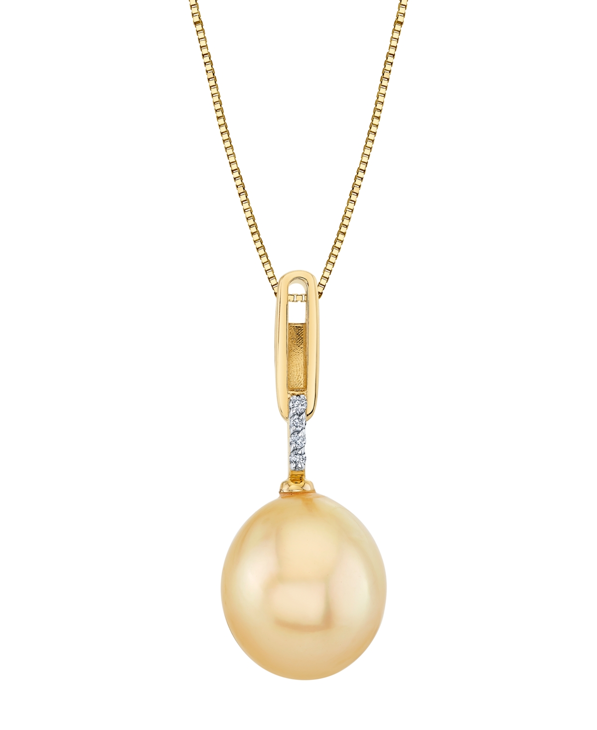 Click here for Cultured Golden South Sea Pearl (9mm) & Diamond Ac... prices