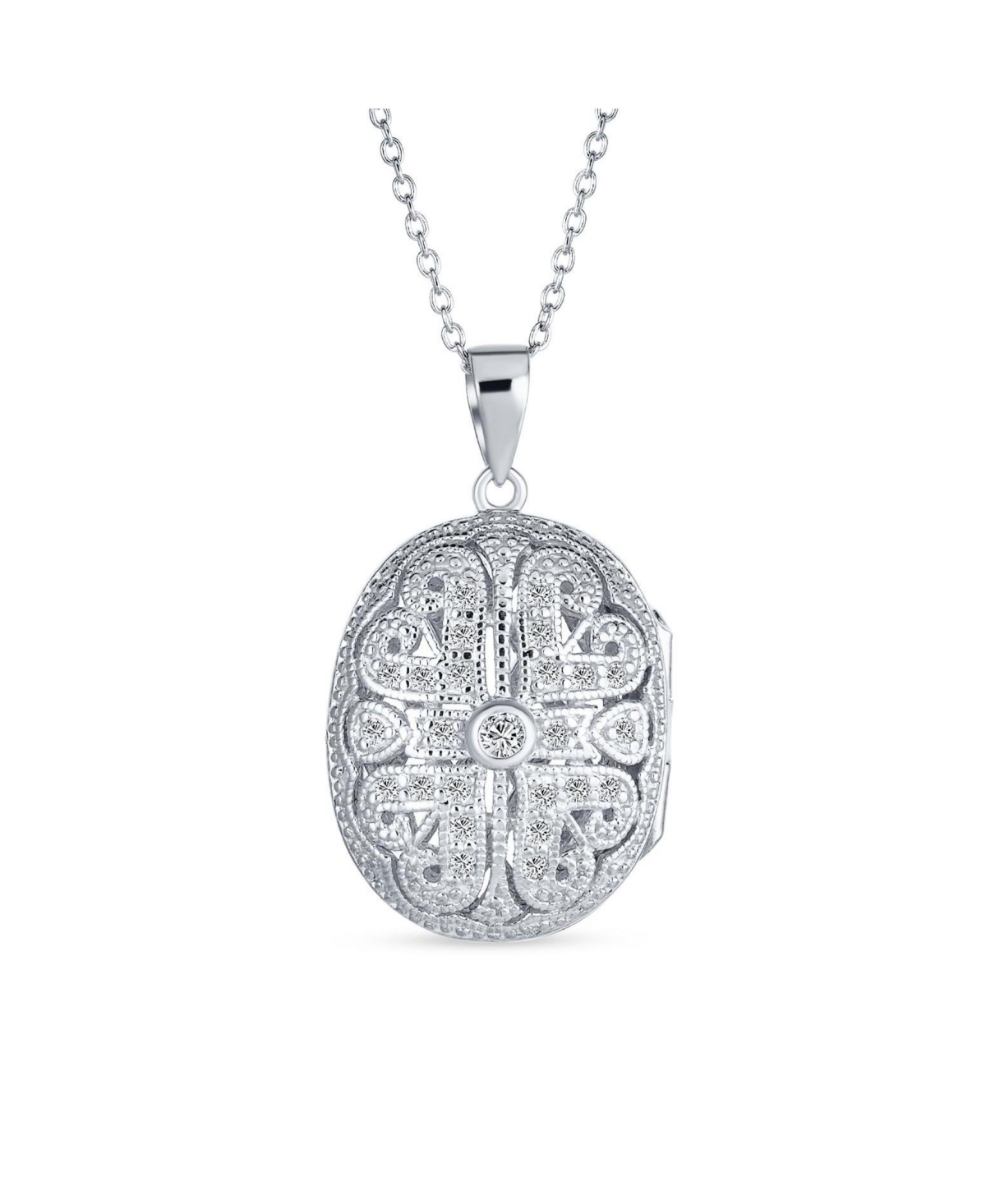 Click here for Bling Jewelry Antique Style Heart and Clover Oval... prices