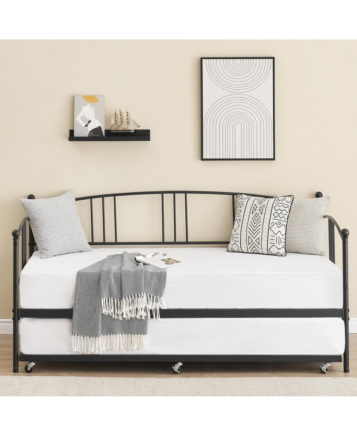 Click here for homfan Metal Daybed Frame with Arched Headboard  S... prices