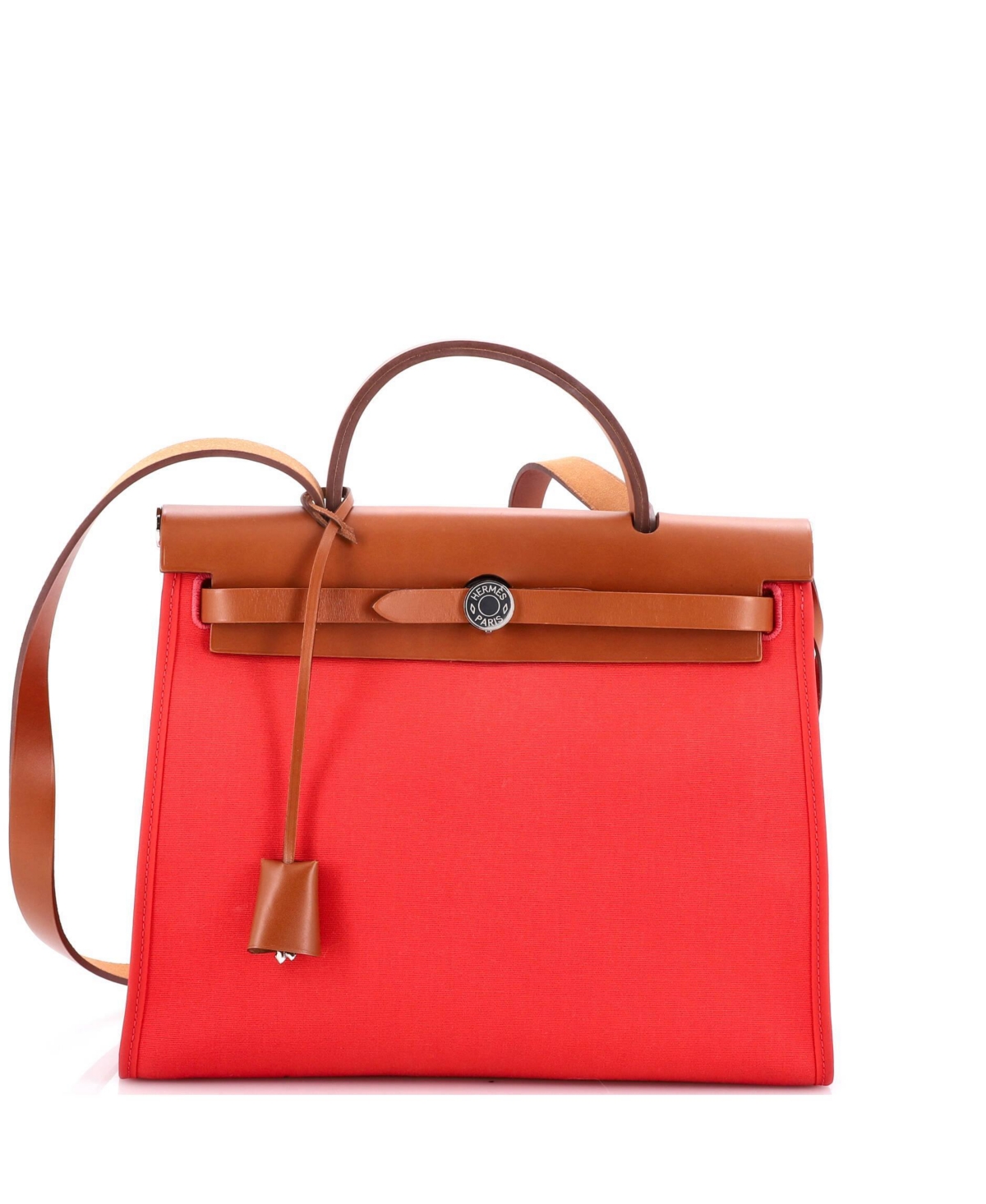 Click here for Pre-Owned HERMES 31 Herbag Zip Leather and Toile -... prices