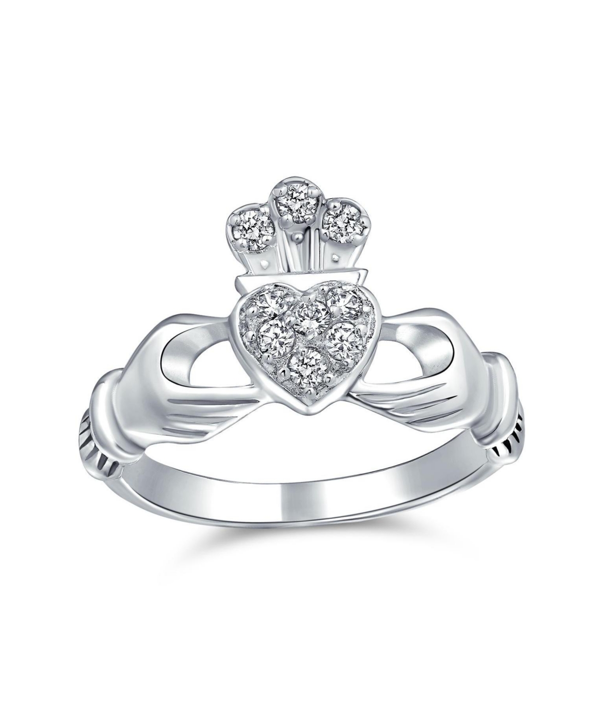 Click here for Bling Jewelry Claddagh Friendship Ring Cz Pave Hea... prices