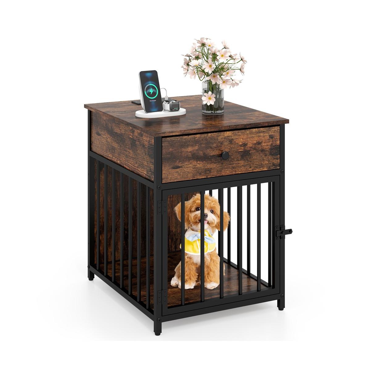 Click here for Ruie Wooden Dog Crate Side Table with Storage Draw... prices