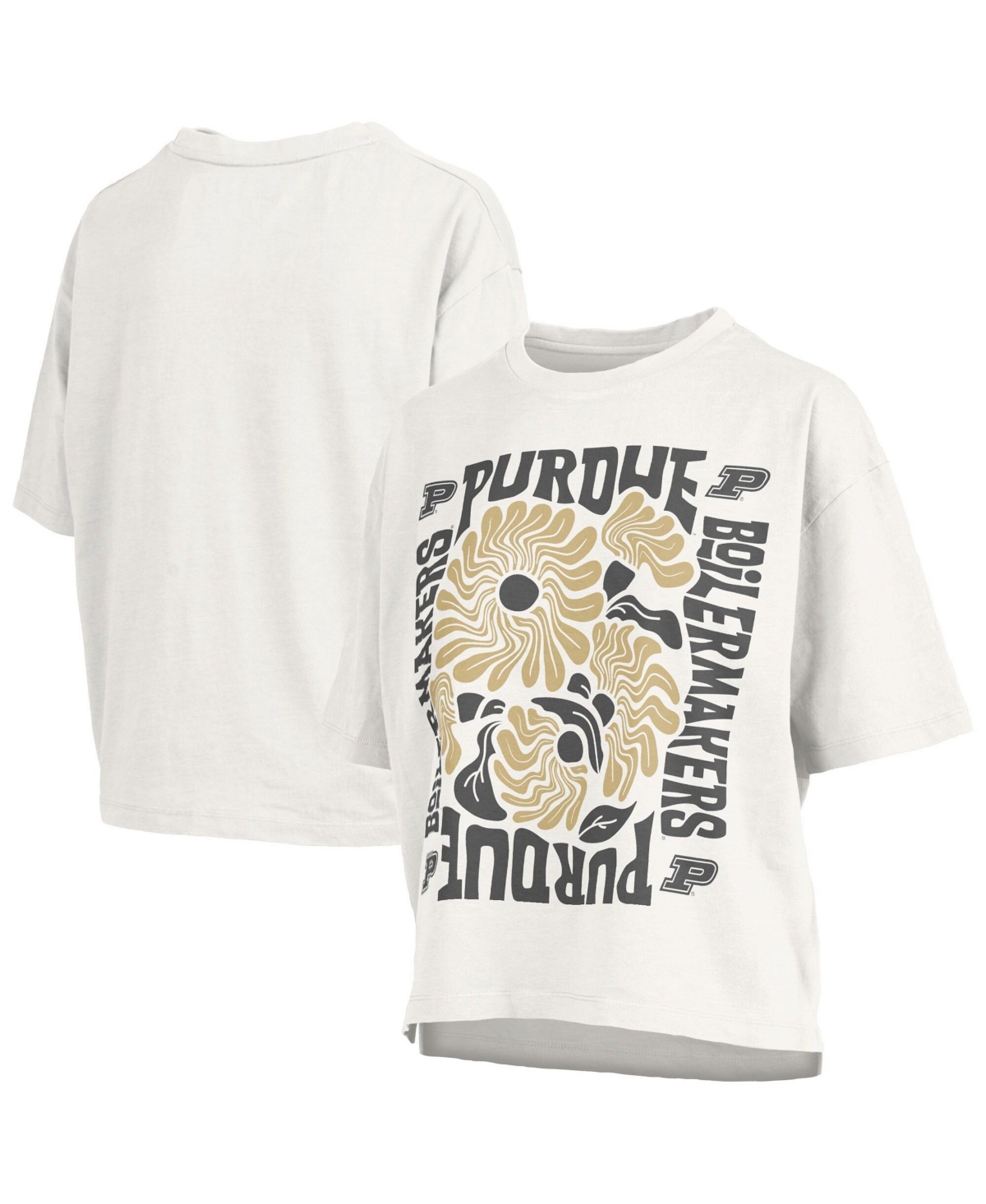 Click here for Pressbox Womens White Purdue Boilermakers Elena Ov... prices