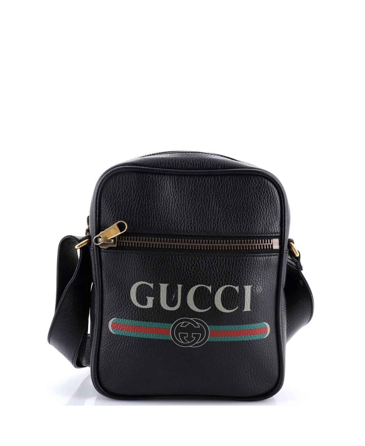 Click here for Pre-Owned Gucci Small Logo Zip Messenger Bag Print... prices