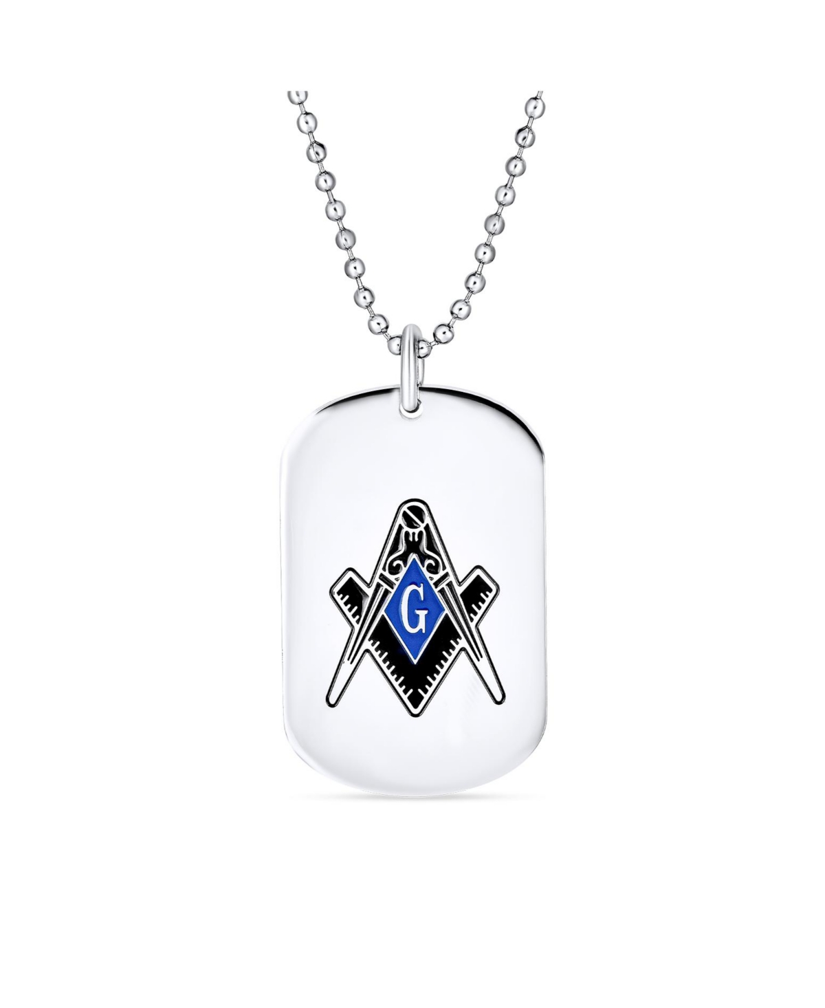Click here for Bling Jewelry Mens Freemason Dog Tag Pendant Neckl... prices