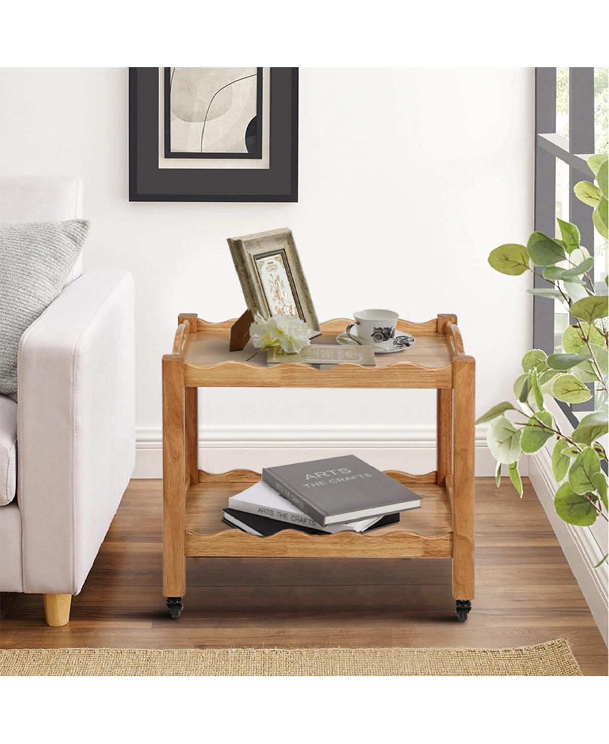 Click here for Streamdale Furniture 2-Tier Solid Rubberwood Rolli... prices
