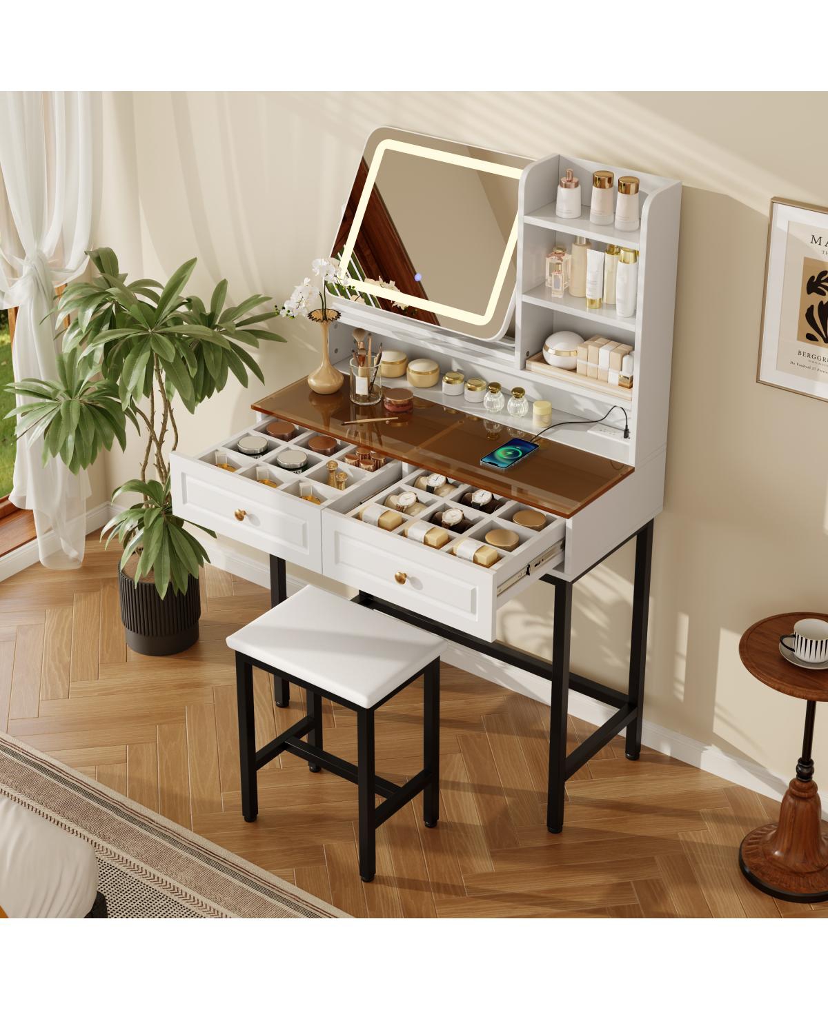 Click here for Streamdale Furniture Makeup Vanity with Led Mirror... prices
