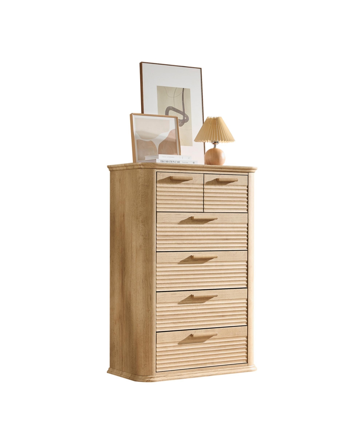 Click here for Rainsken 6 Drawers Fluted Dresser for Bedroom  Woo... prices